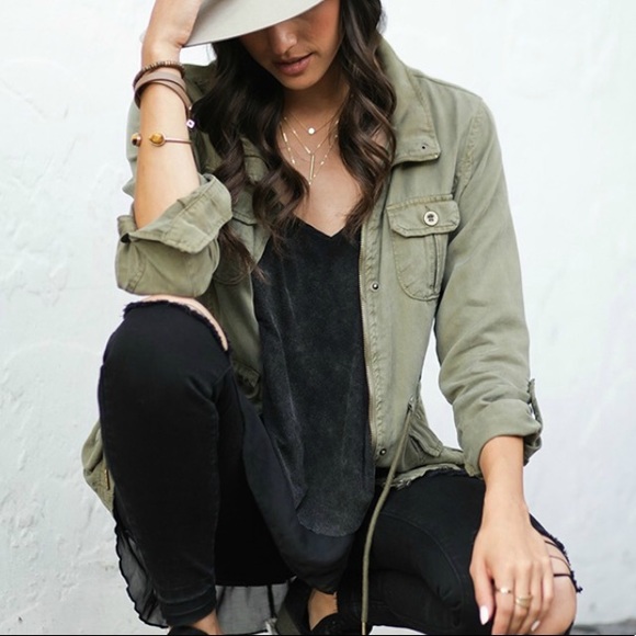 Jackets & Coats | Luxe Washed Tencel Cargo Jacket In Olive | Poshmark